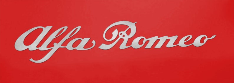 Alfa Romeo Logo Brushed Silver Garage Sign - Etsy