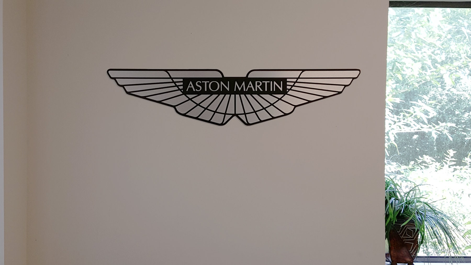 Aston Martin Letters & Logo Combo Brushed Silver Sign - Etsy