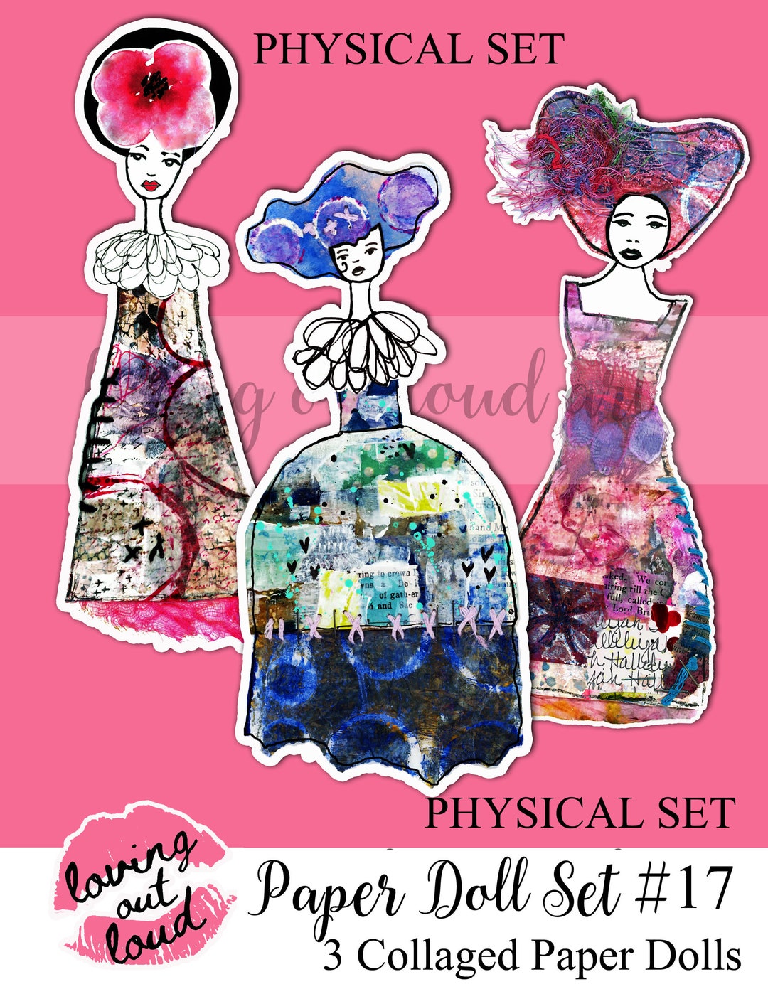 Collage Sheet Art Dolls Mixed Media Paper Dolls Set #17 Art Journal ...