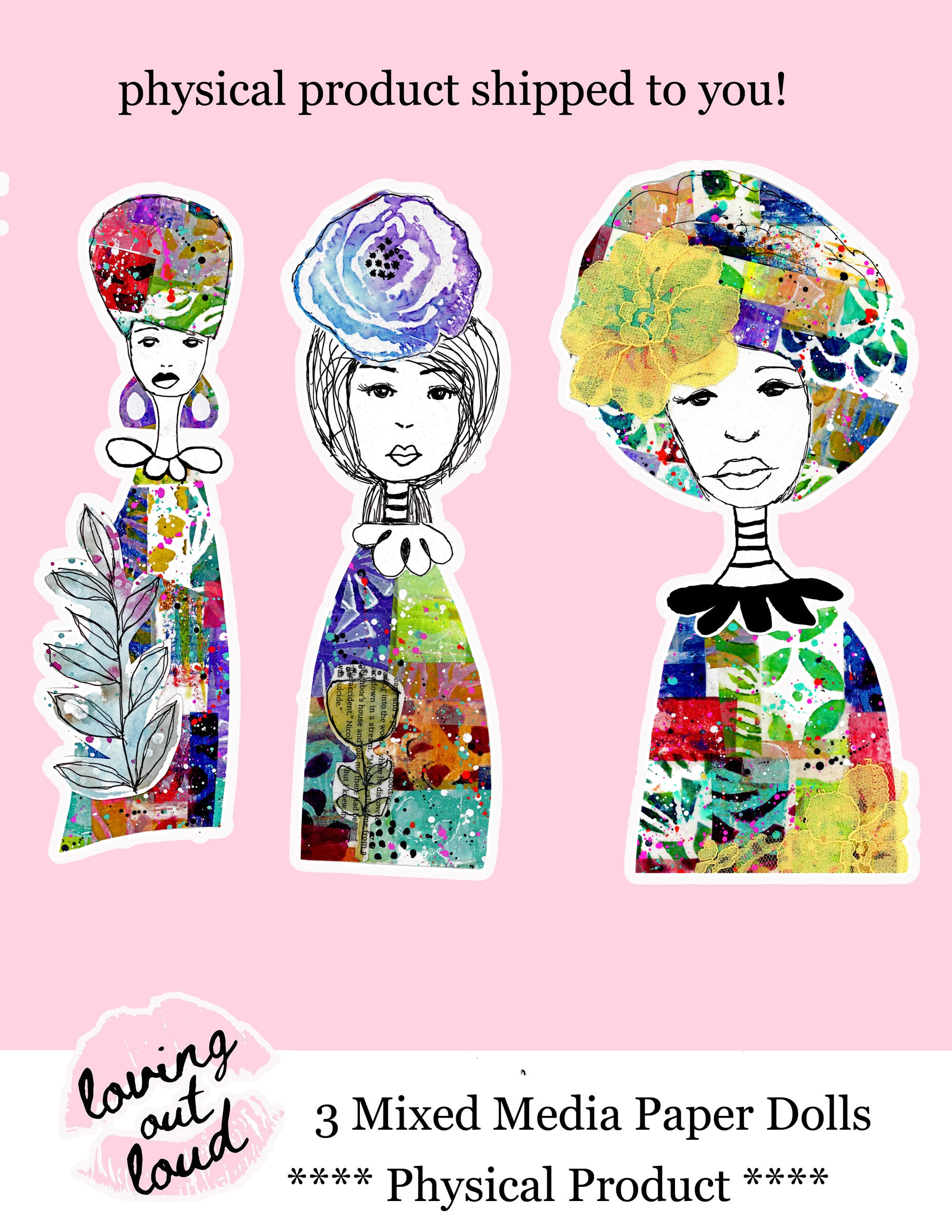 Collage Sheet Art Dolls 2 Mixed Media Paper Dolls Art Journal - Etsy