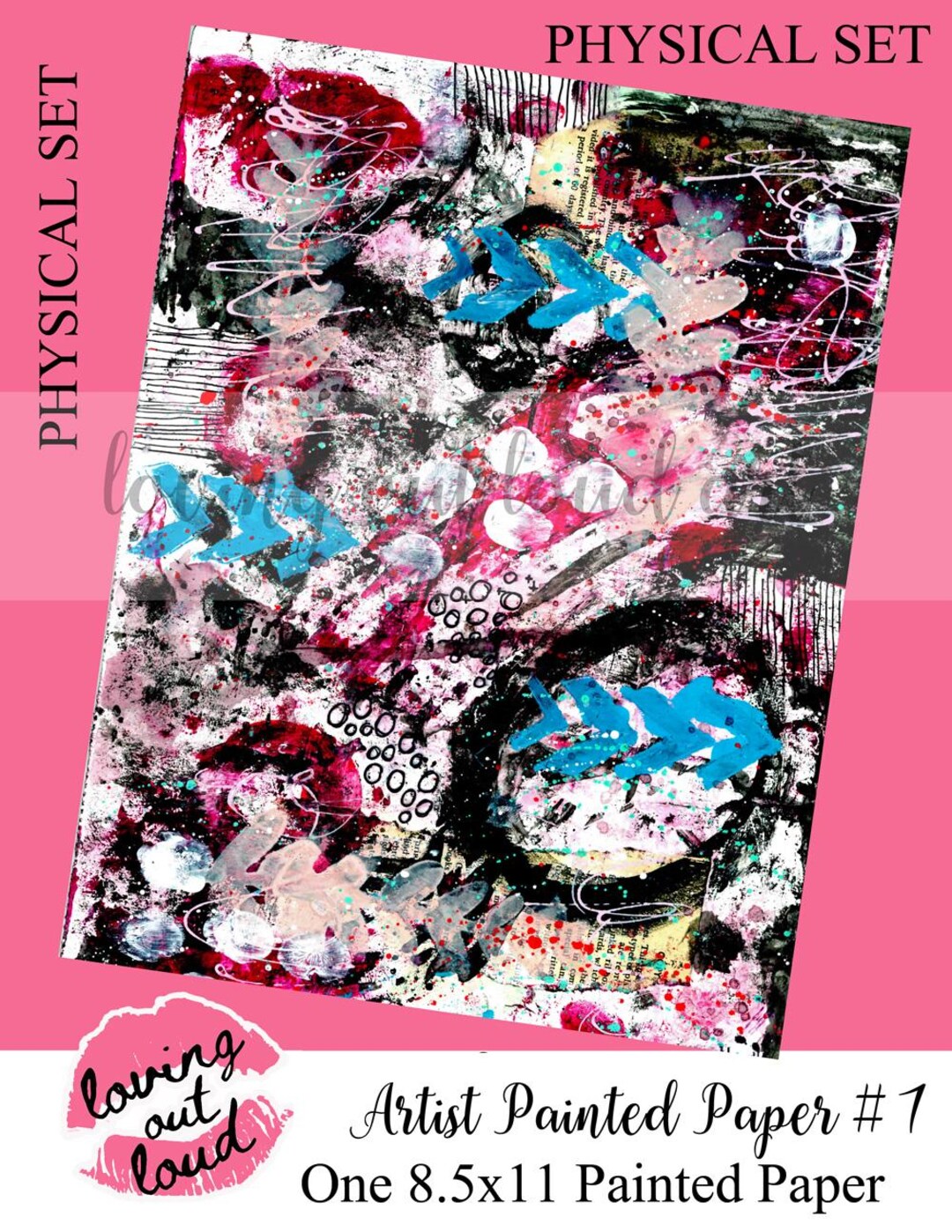Painted Paper Mixed Media Collage Art Journaling Paper #1 ***PHYSICAL ...