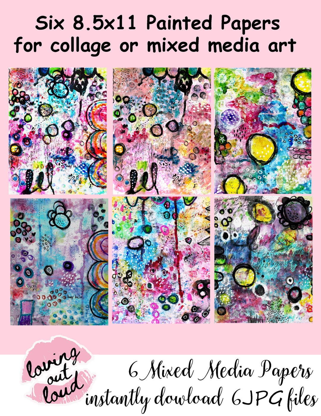 Mixed Media Collage Papers: Painted Tear Sheets (digital Version) - Etsy