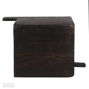 Japanese Antique Wood Masu With Side Handles, Japanese Rice Measure Box ...