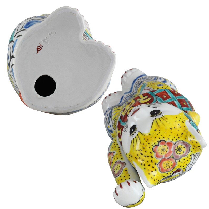 Kutani Maneki Neko Japanese Lucky Cat Yellow Maneki Neko | Etsy