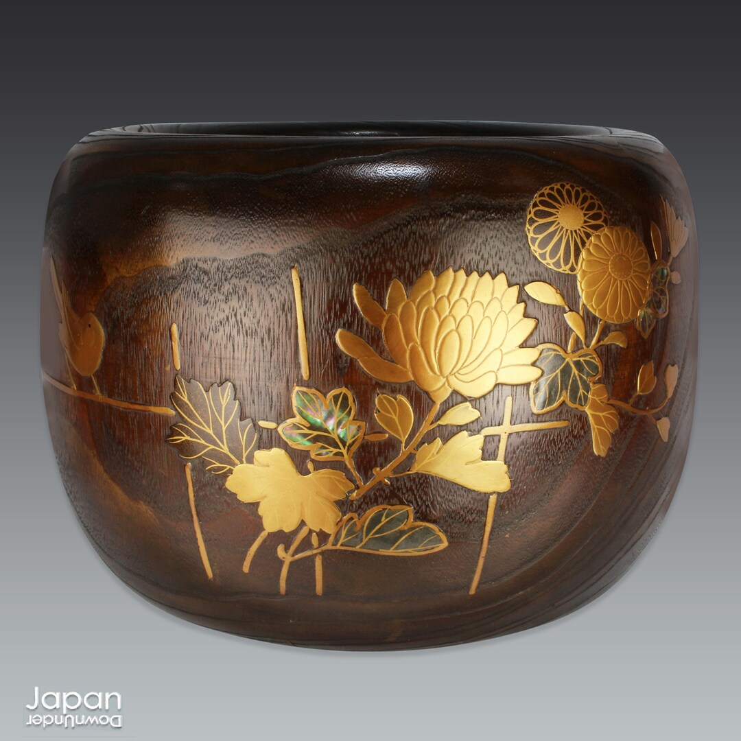 Japanese Antique Hibachi Japanese Wood Heating Pot With Gold - Etsy