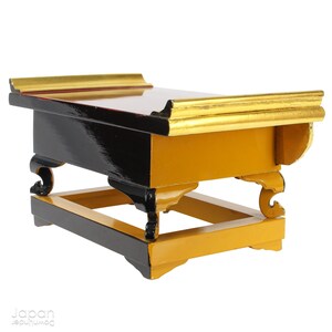 Buddhist Temple Sutra Table, Red Lacquer Sutra Table With Gold Leaf ...