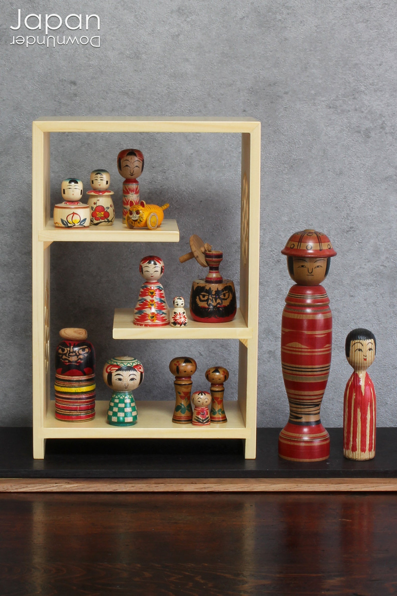 Natural Color Japanese Cypress Wood Mini Collection Shelf - Etsy