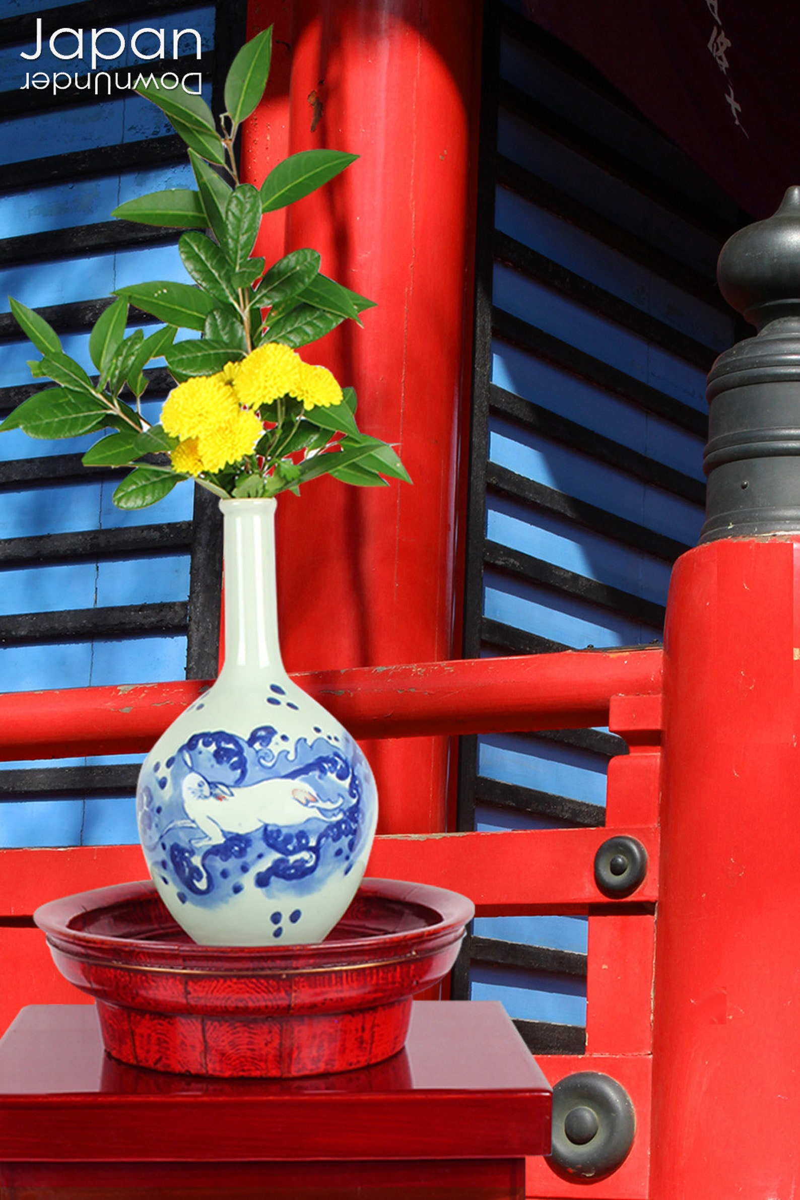 Vintage Japanese Single Stem Blue and White Sorori Vase With - Etsy