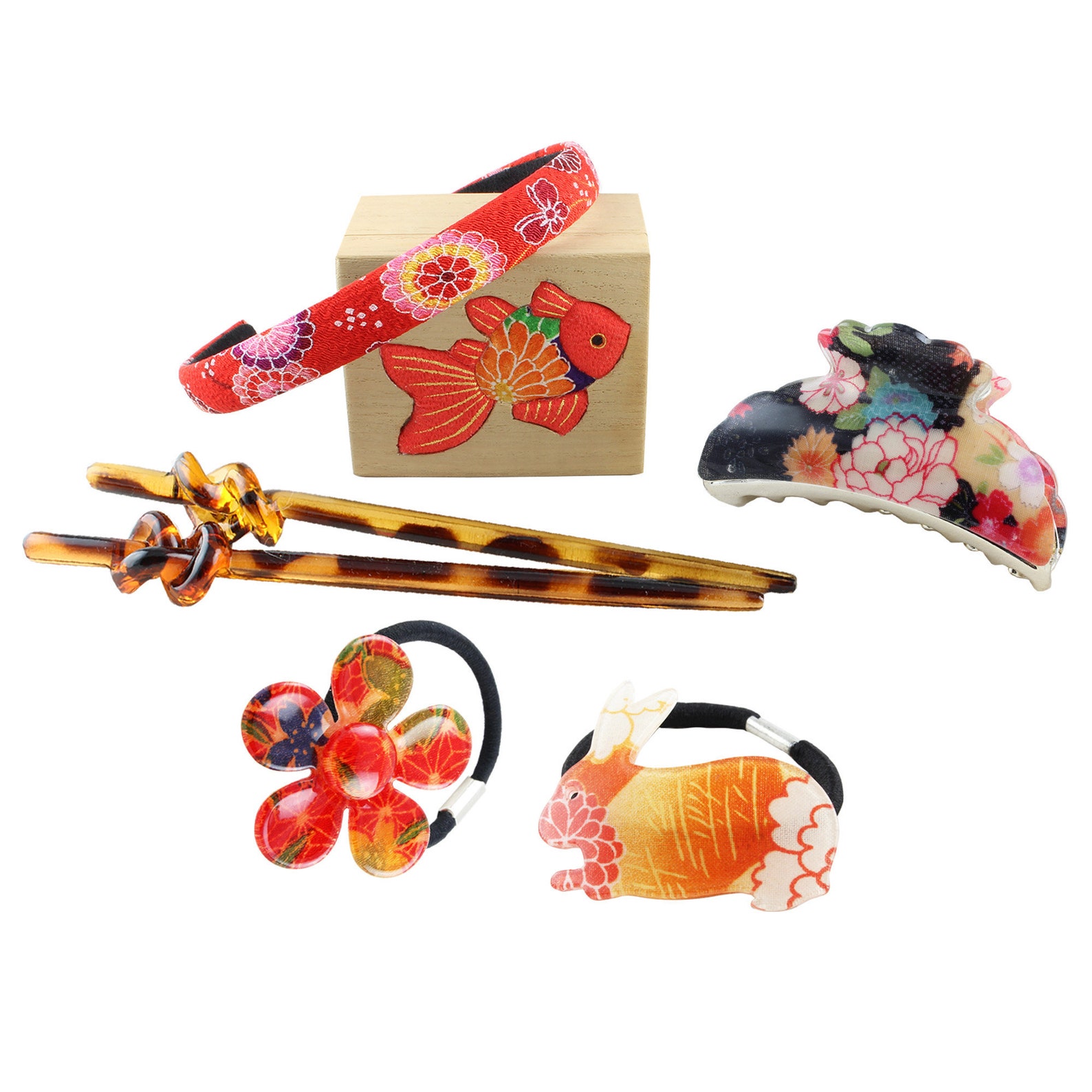 Japanese Hair Accessories Chirimen Fabric Hair Accessories | Etsy