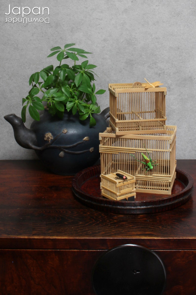 Handmade Large Bamboo Insect Cage With Clay Grasshopper - Etsy