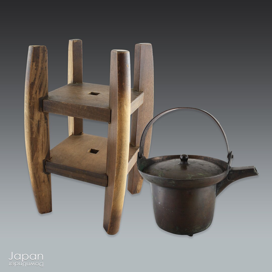 Japanese Antique Thread Spool and Oil Jug Vase, Japanese Antique ...