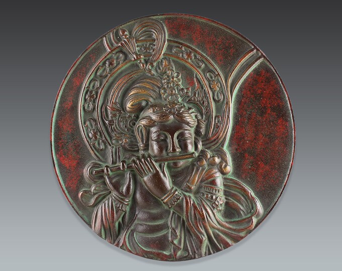 Japanese Vintage Buddhist Cast Bronze Plate With Wonderful Sound ...