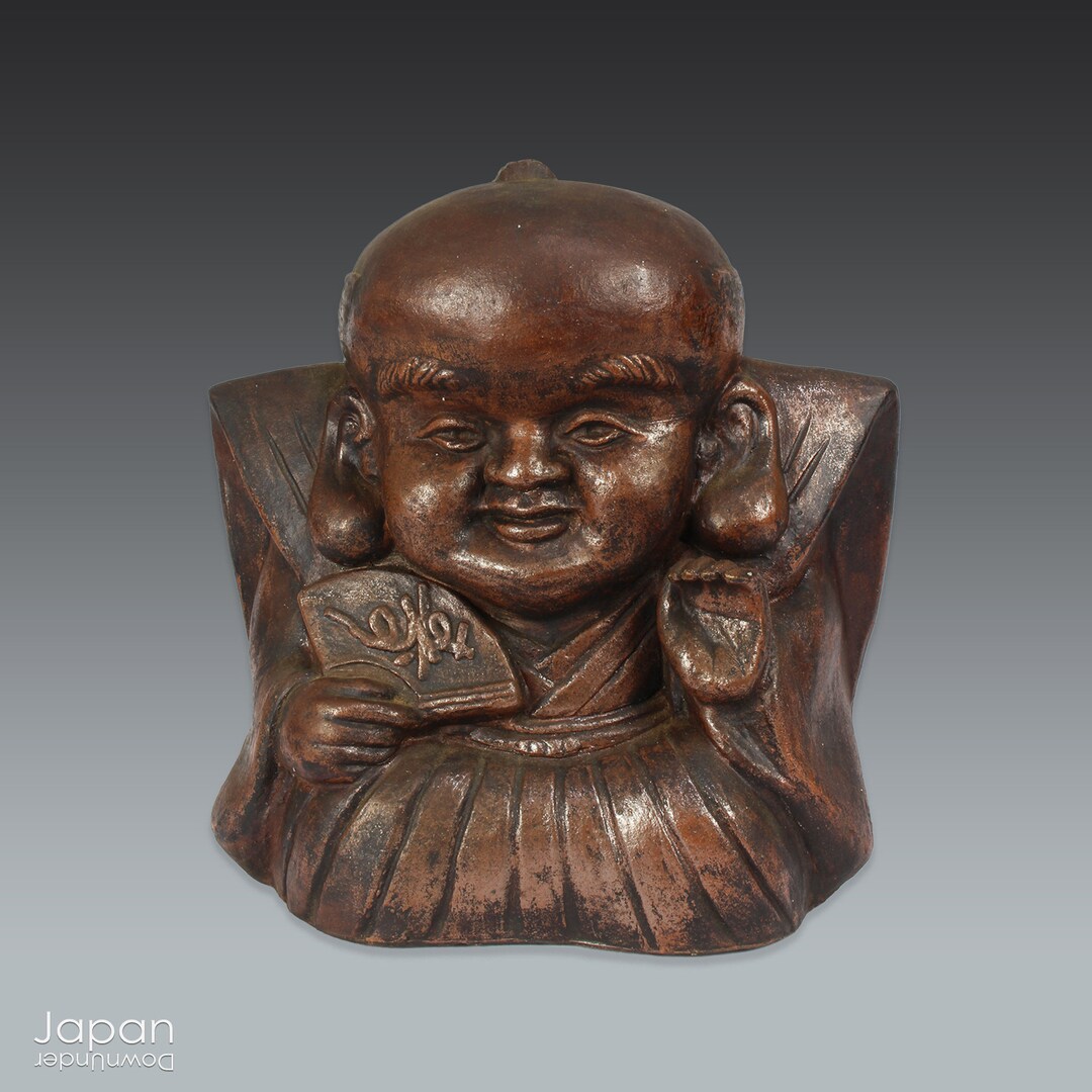 Japanese Antique Bizen Fukusuke Figurine, Business Success Lucky Charm - Etsy