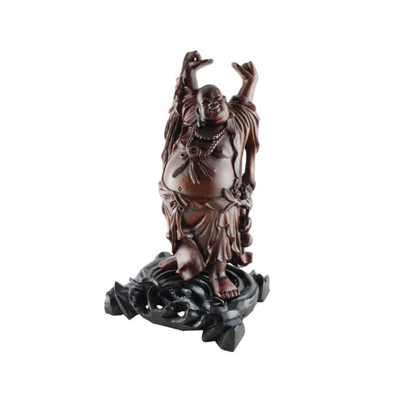 Vintage Wooden Hotei God Statue God of Contentment and | Etsy