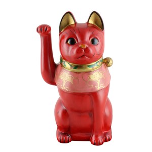 Red Manekineko, Japanese Lucky Cat, Japanese Amulet, Japanese Ceramics ...