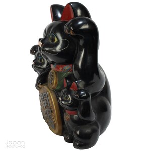 Antique Maneki Neko Trio, Three Black Lucky Cats - Etsy