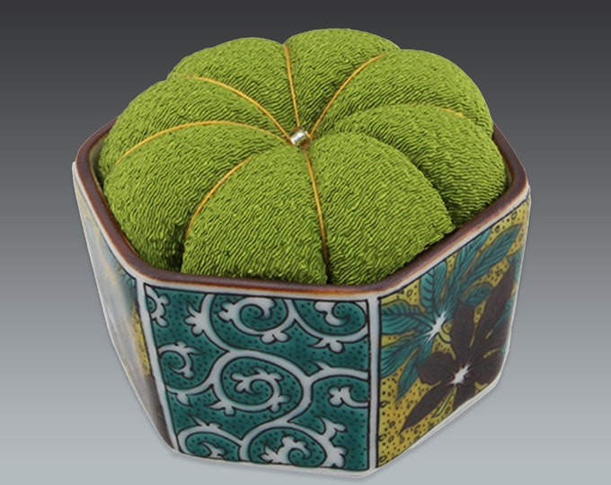 Japanese Pin Cushion, Chirimen Fabric Pin Cushion, Japanese Ceramics ...