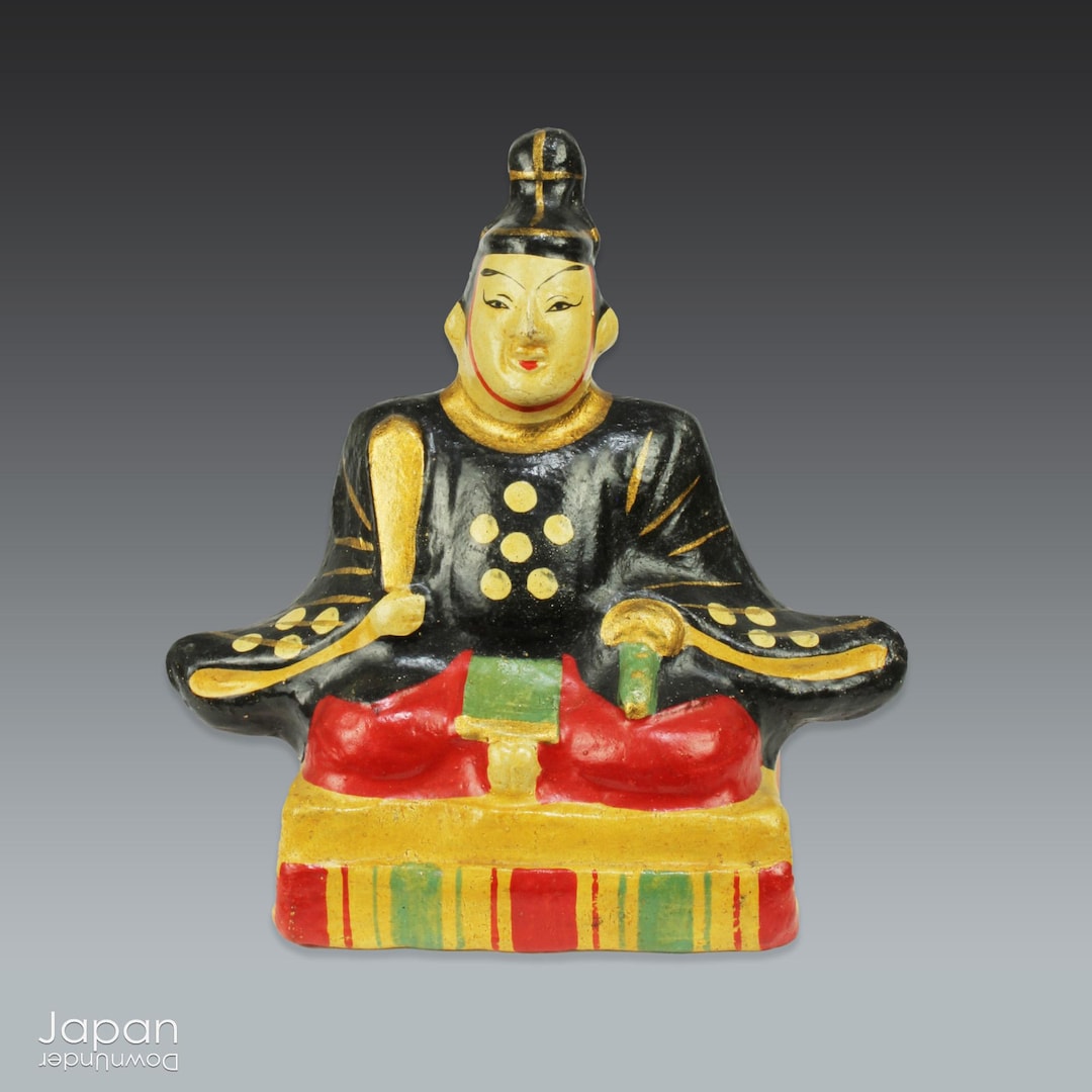 Japanese Antique Tenjin Shinto God Clay Figure, Fushimi Ningyo Tenjin ...