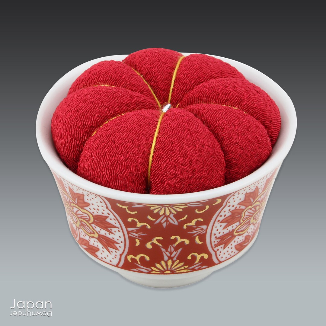 Japanese Pin Cushion, Chirimen Fabric Pin Cushion, Japanese Ceramics ...