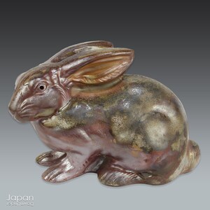 Vintage Japanese Bizen Rabbit Ornament, Rabbit Okimono, Year of the ...