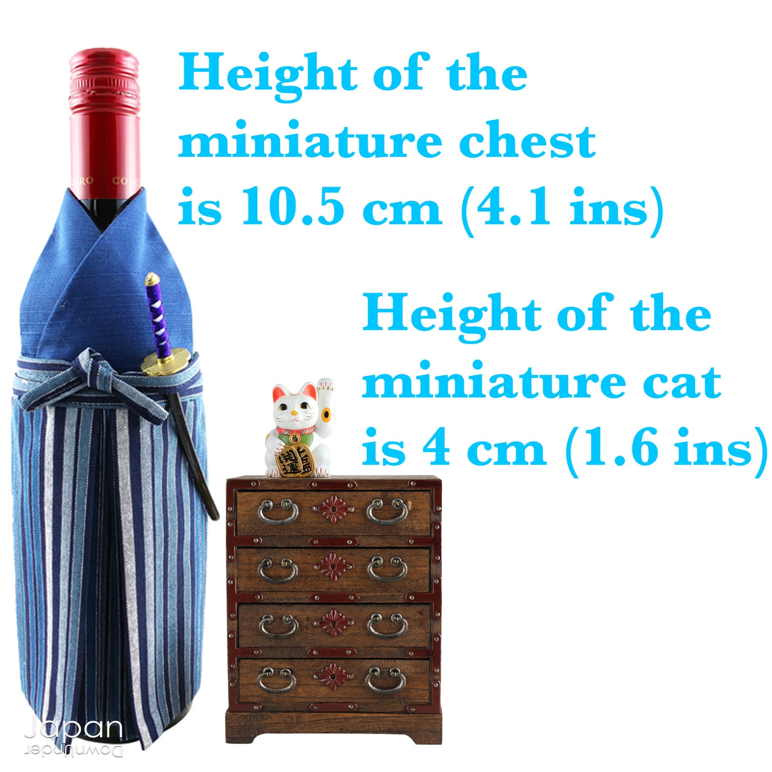 Japanese Vintage Hina Doll Wooden Clothing Chest With Maneki - Etsy