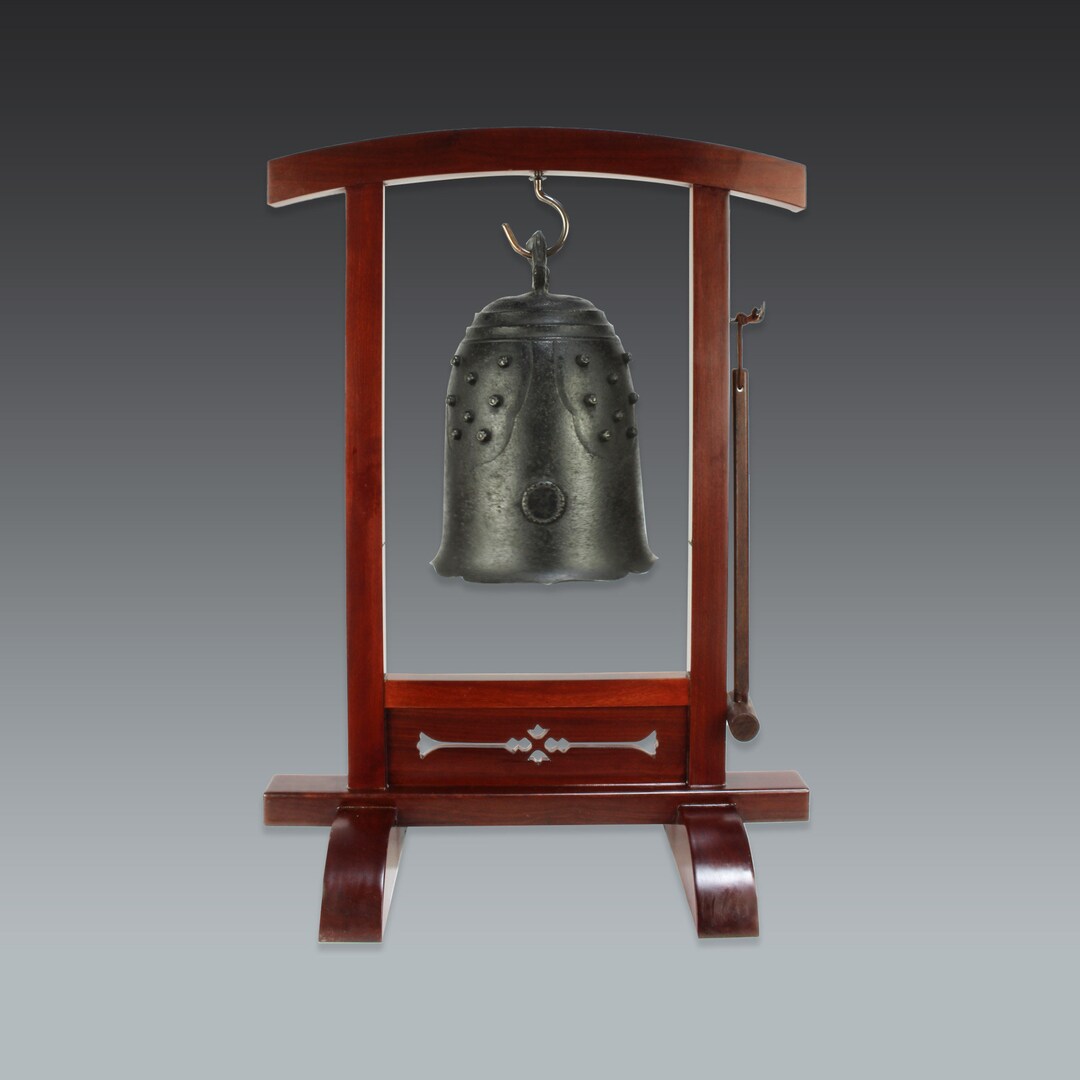 Japanese Vintage Bronze Bell on Stand, Buddhist Summoning Bell, Tea ...