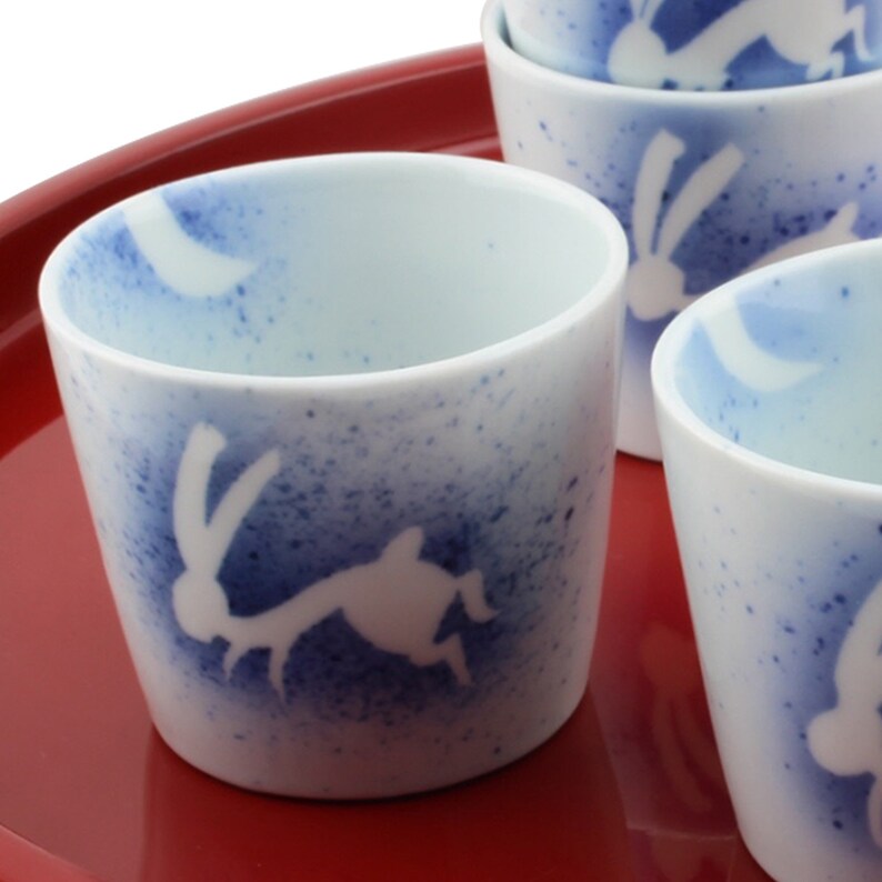 Rabbit sake cups guinomi japanese ceramics ceramic espresso | Etsy