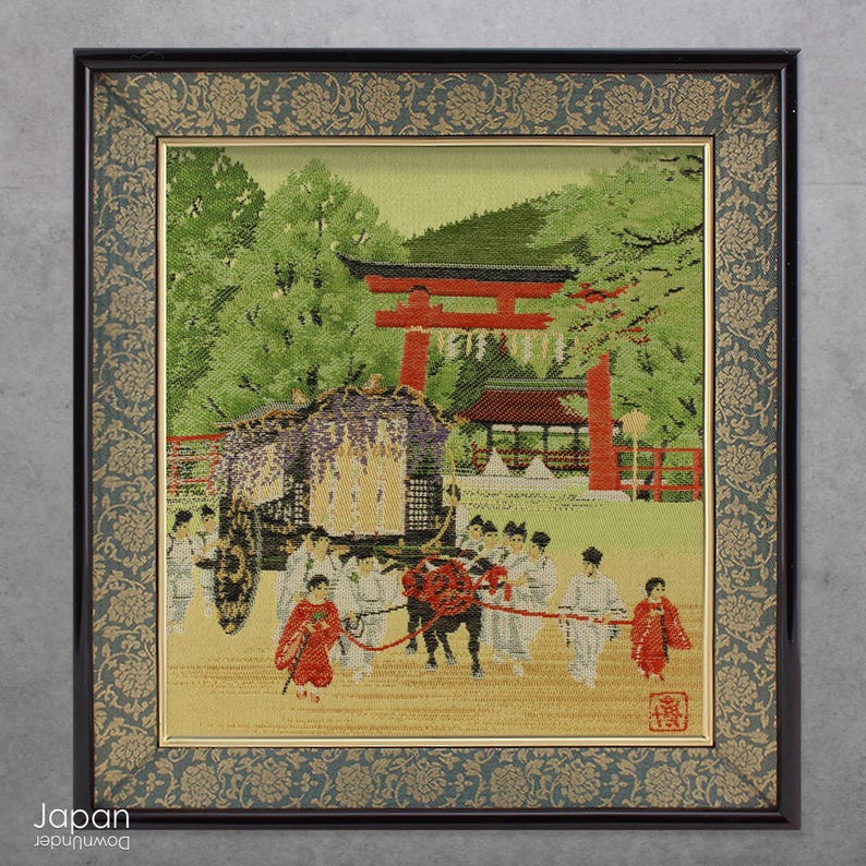 Black Japanese Shikishi Frame With Silk Brocade Border for Elegant Wall ...
