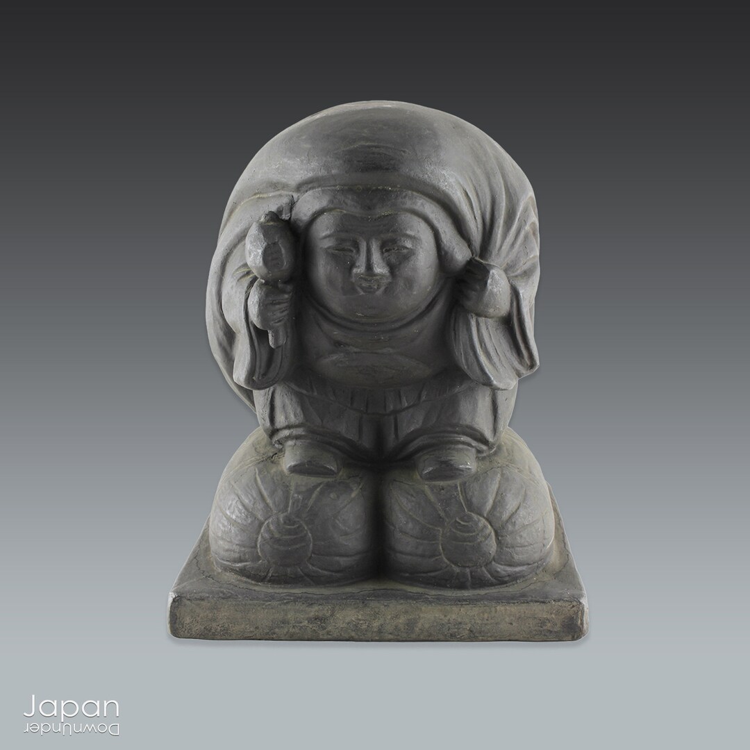 Large Japanese Antique Metal Daikoku God Statue, Seven Lucky Gods ...