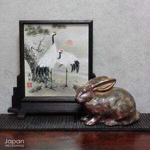 Vintage Japanese Bizen Rabbit Ornament, Rabbit Okimono, Year of the ...