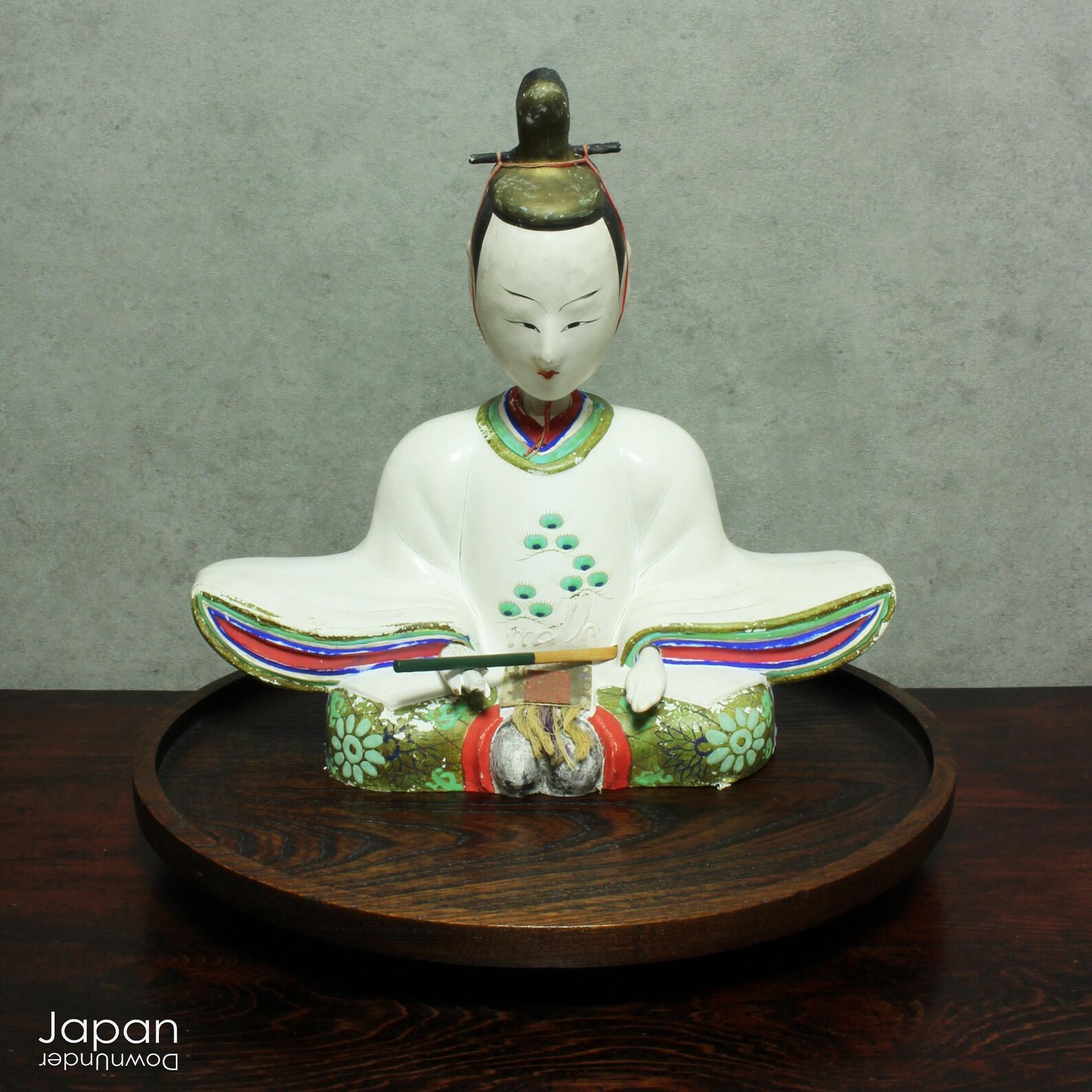 Japanese Antique Tenjin Shinto God Clay Figure, Inabata Ningyo Tenjin ...