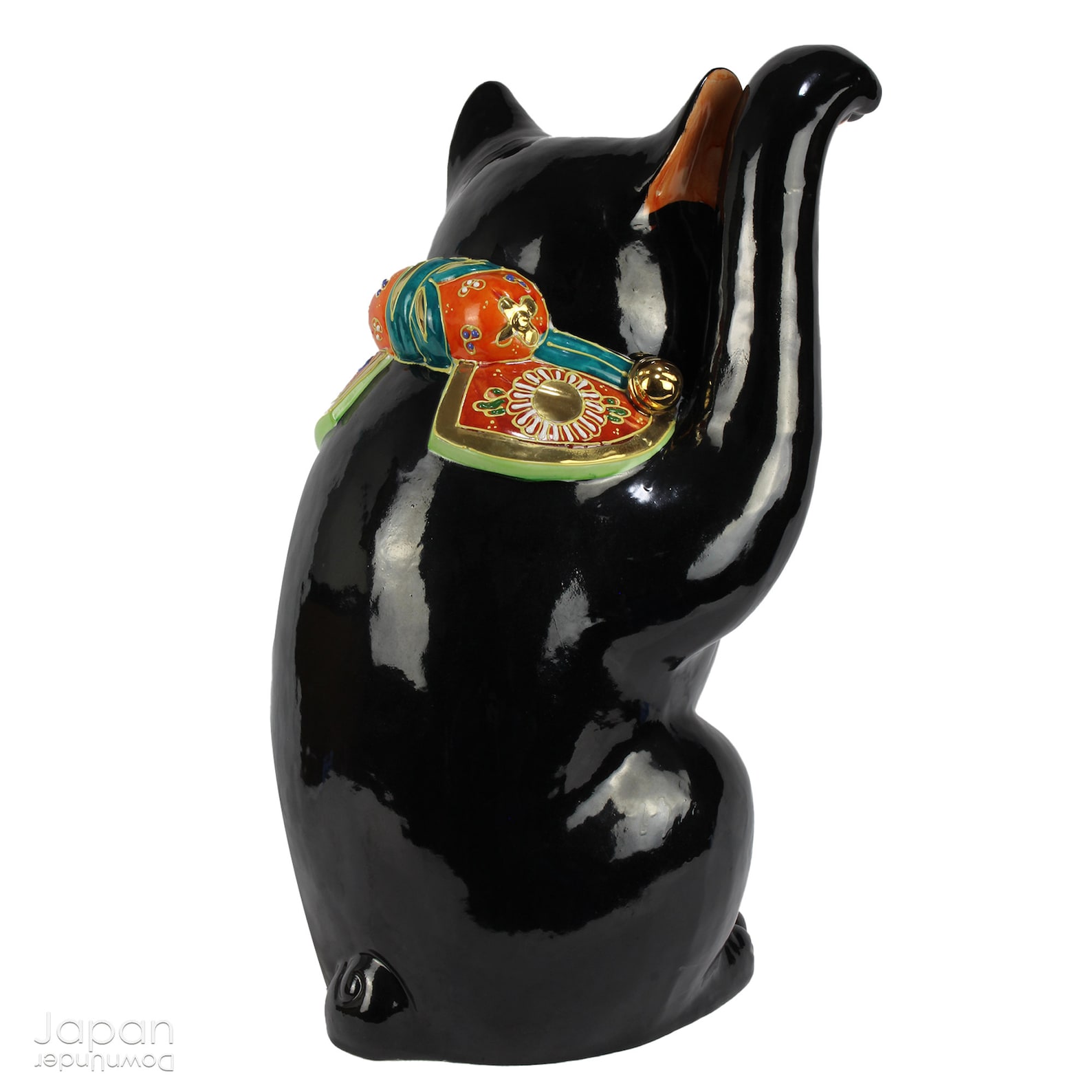 15 Inch Rare Black Kutani Maneki Neko With Orange Bib - Etsy