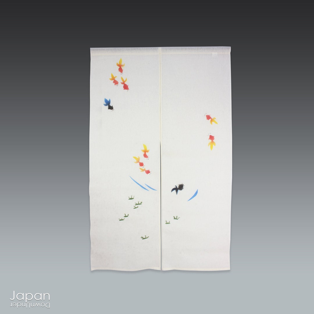 Goldfish Noren Linen Noren Hand Printed Noren Noren Curtain - Etsy