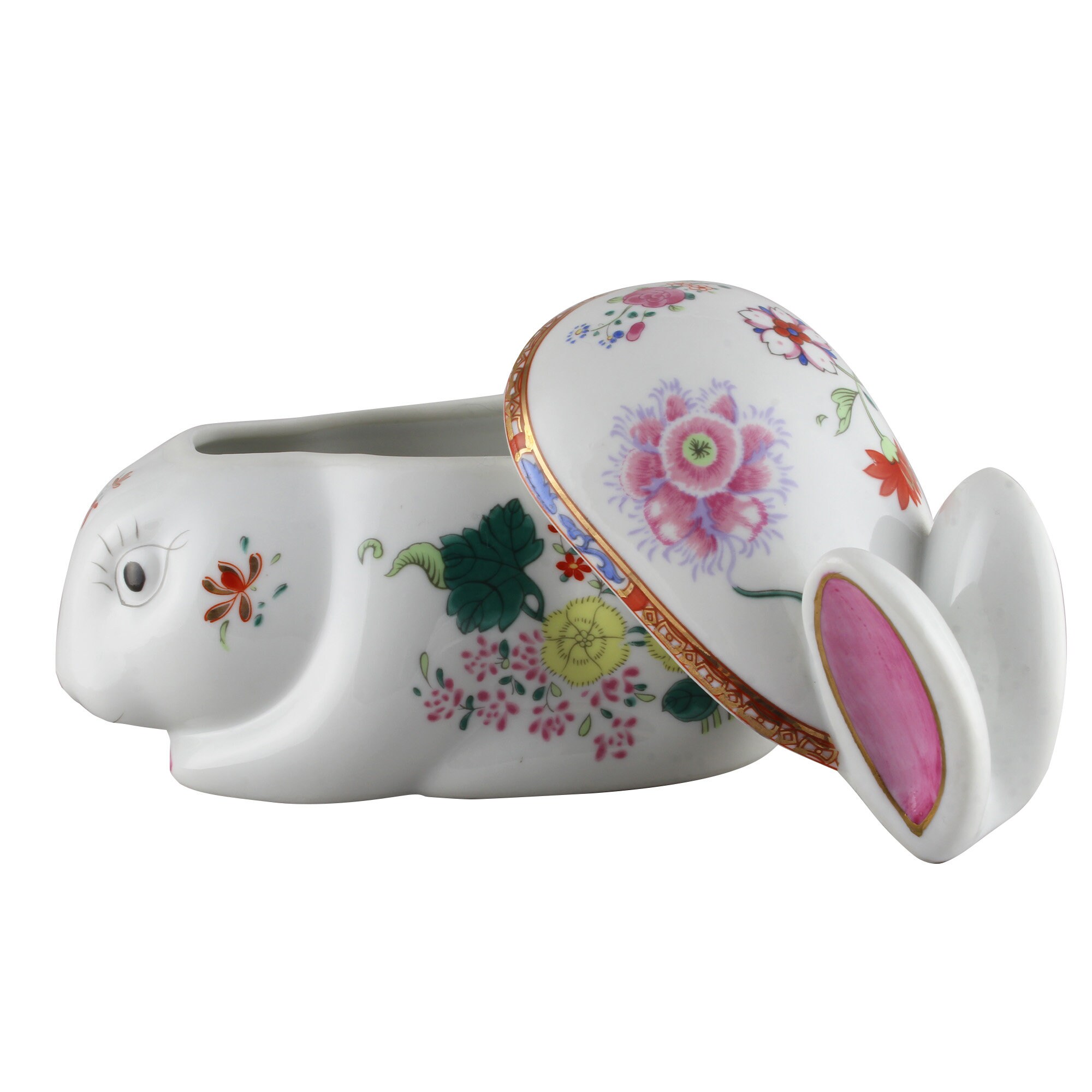 Vintage Japanese Rabbit Trinket Box: Seto Ware Bunny With Kakiemon ...
