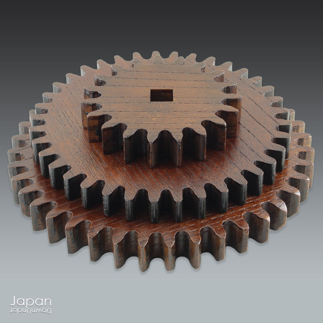 Antique Wood Gears From Silk Industry - Industrial Display Stand for ...