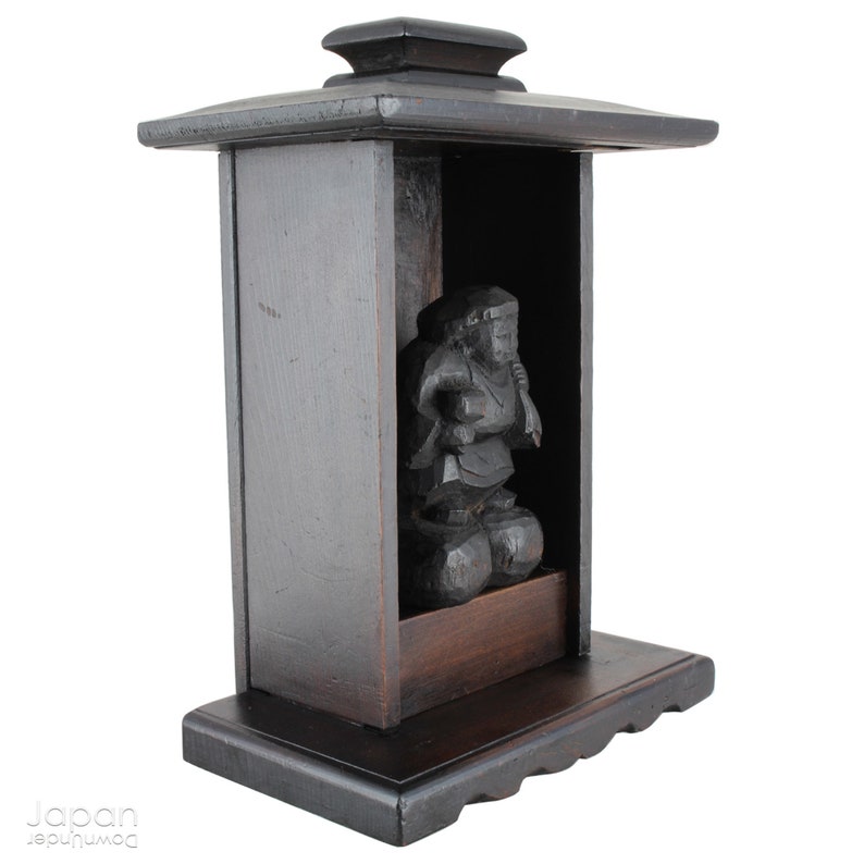 Small Antique Japanese Kamidana Shrine With Hand-carved Daikoku Lucky ...