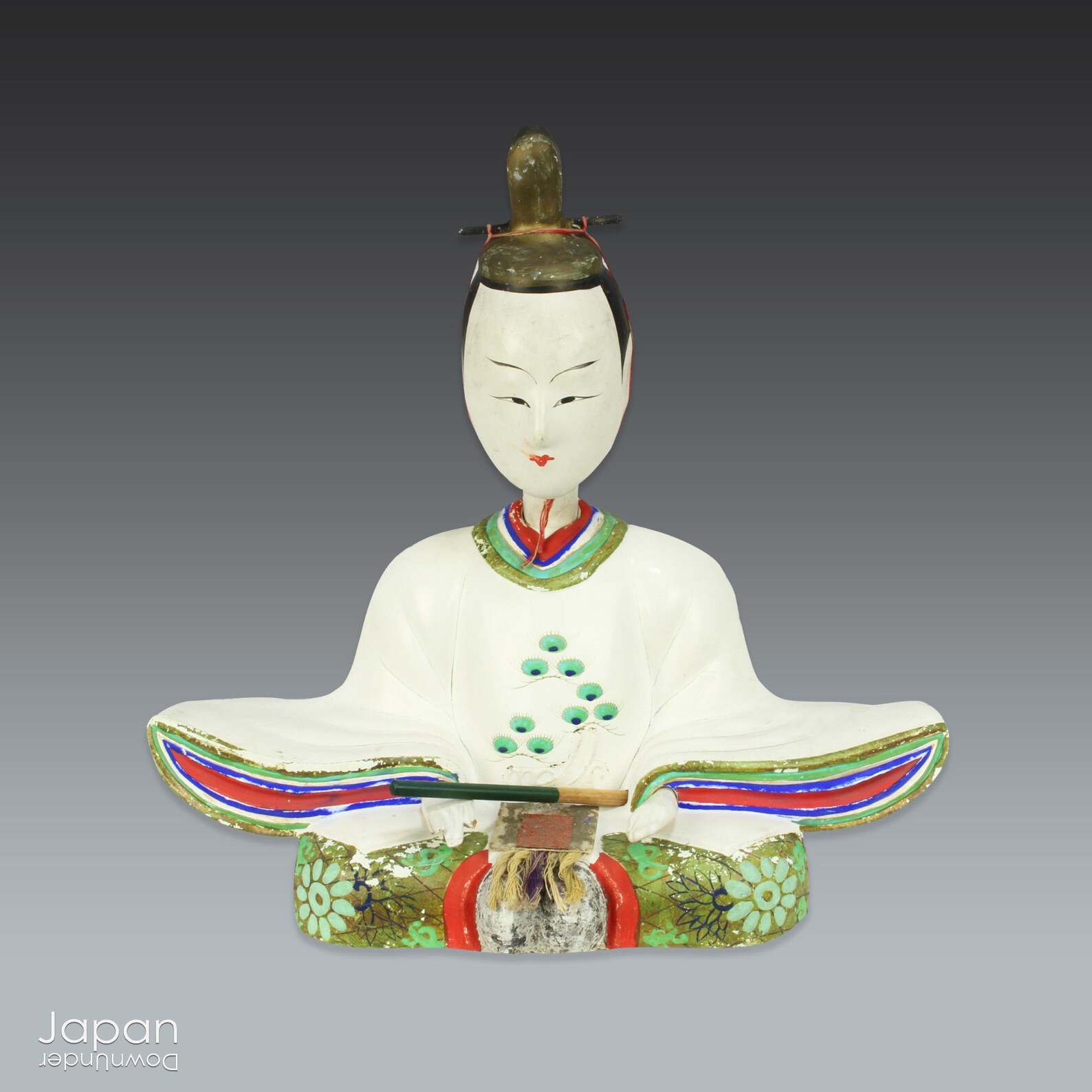 Japanese Antique Tenjin Shinto God Clay Figure, Inabata Ningyo Tenjin ...