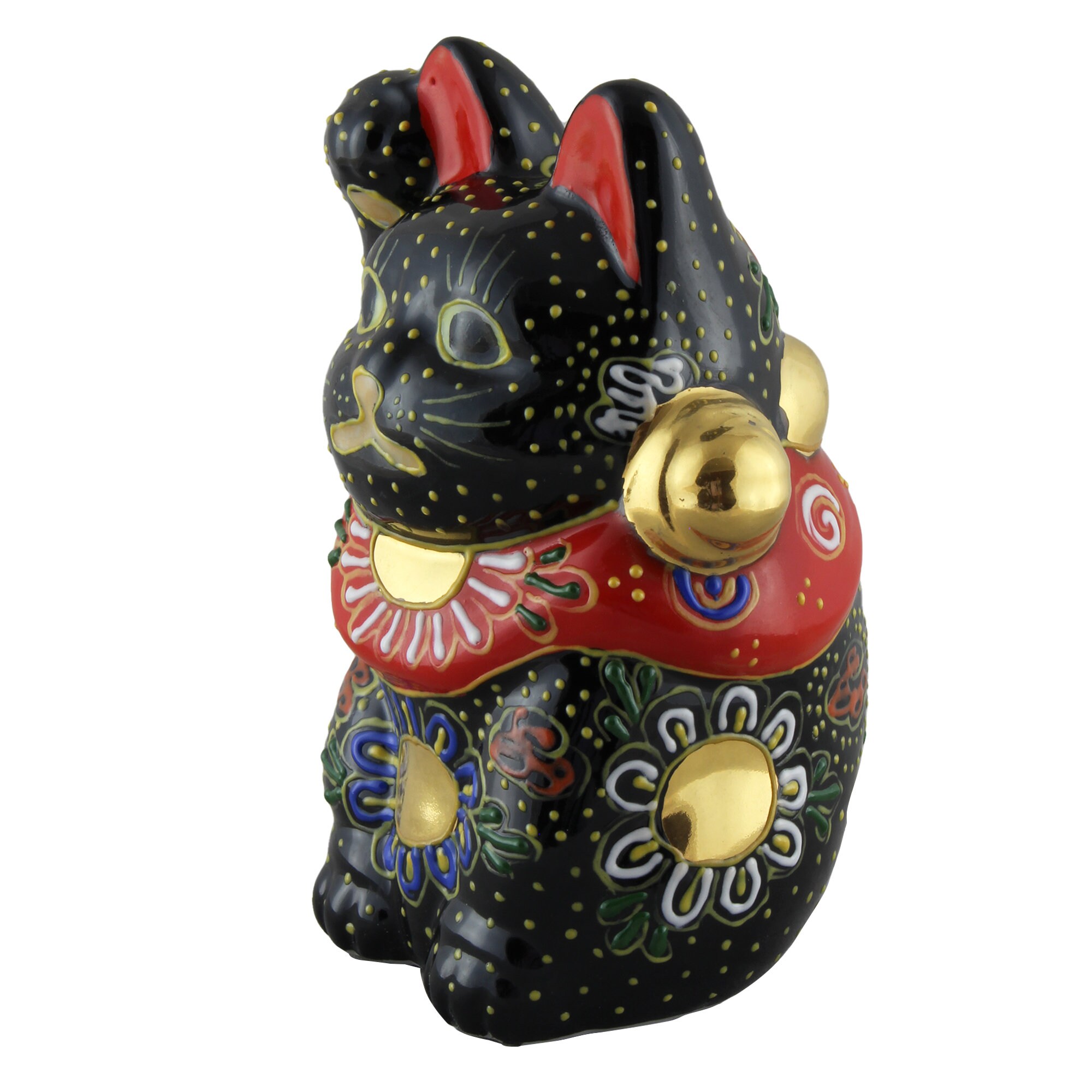 Kutani maneki neko japanese lucky cat black maneki neko | Etsy