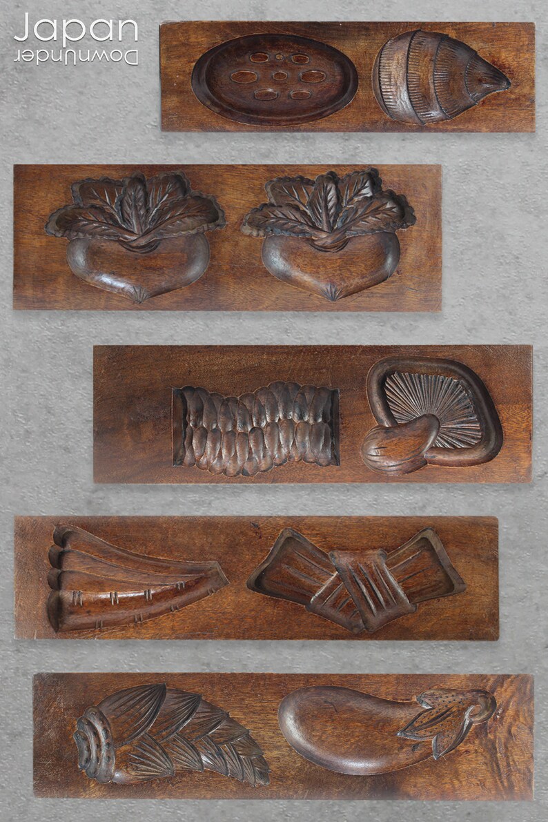 Antique Japanese Kashigata Sweet Mold: Noshi Carving Folk Art Wall ...