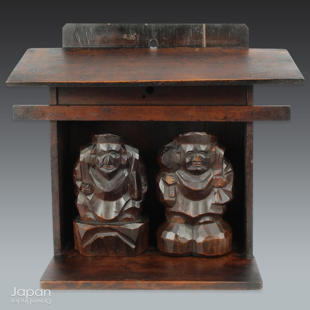Delightful Antique Shinto Shrine With Lucky Gods Ebisu and Daikoku ...