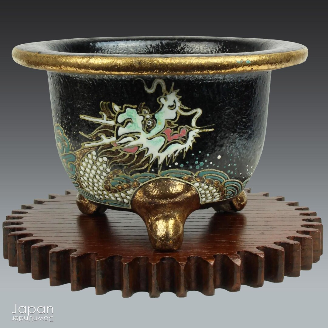 Vintage Raku Ware Dragon Design Clay Pot for Japanese Orchids - Etsy