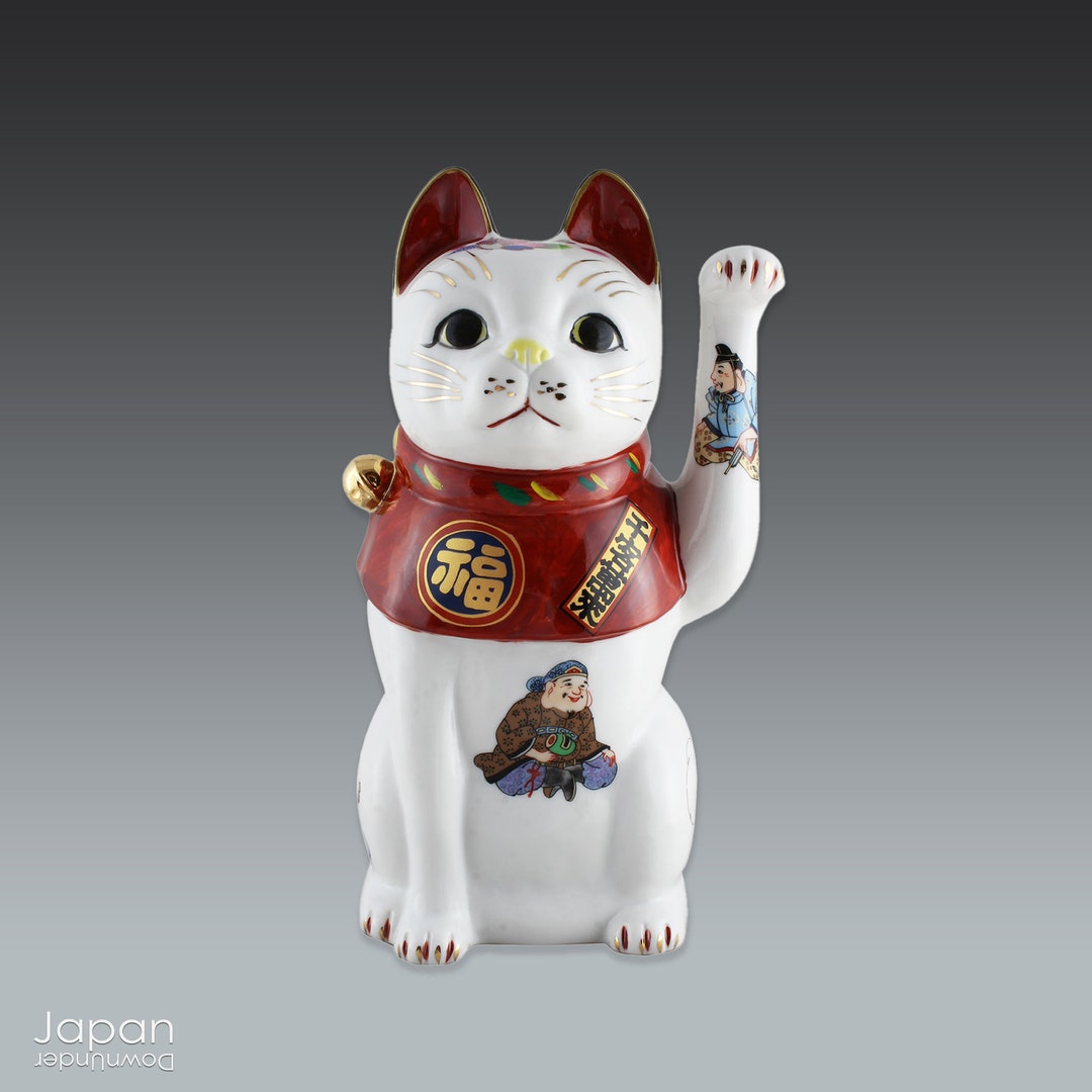 Maneki Neko With Seven Lucky Gods Japanese Lucky Cat Seto - Etsy
