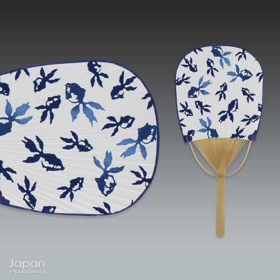 Uchiwa Fan Japanese Hand Fan Tenugui Hand Fan Goldfish - Etsy