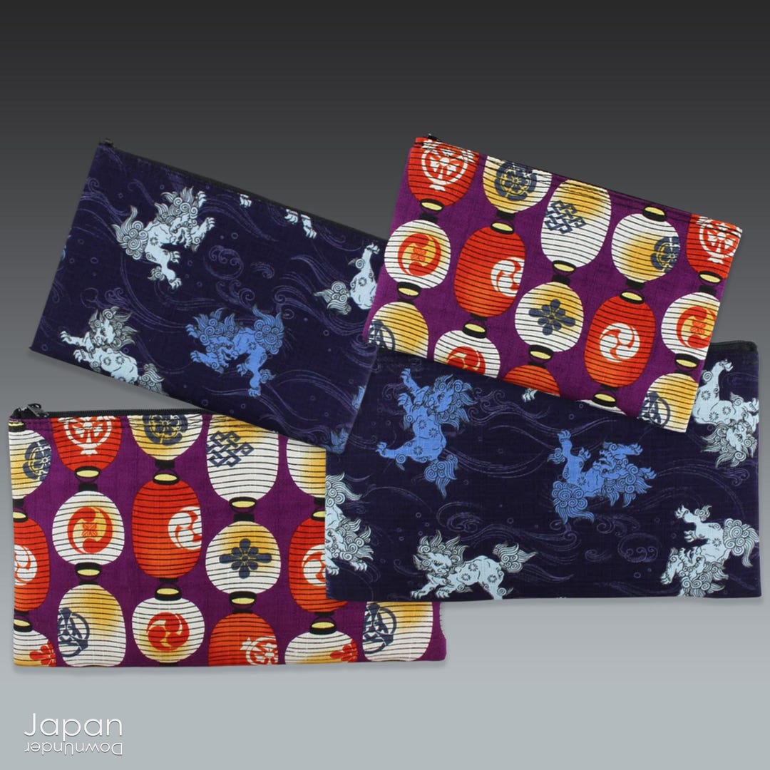 Japanese Fabric Zipper Pouch Set, Japanese Handmade Purse Organizer ...