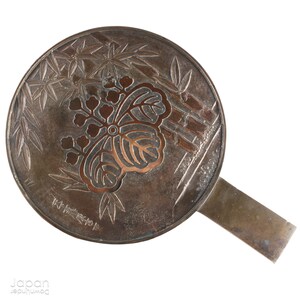 Antique Japanese Bronze Hand Mirror: Paulownia & Bamboo Design - Etsy