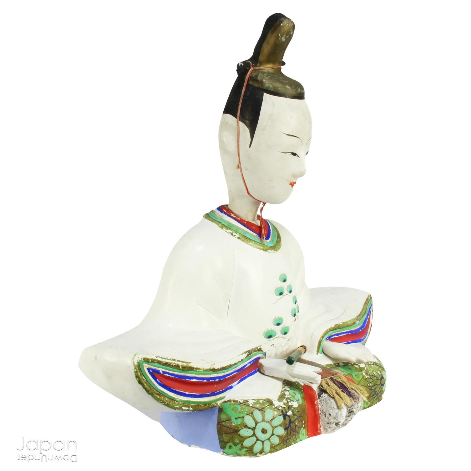 Japanese Antique Tenjin Shinto God Clay Figure, Inabata Ningyo Tenjin ...