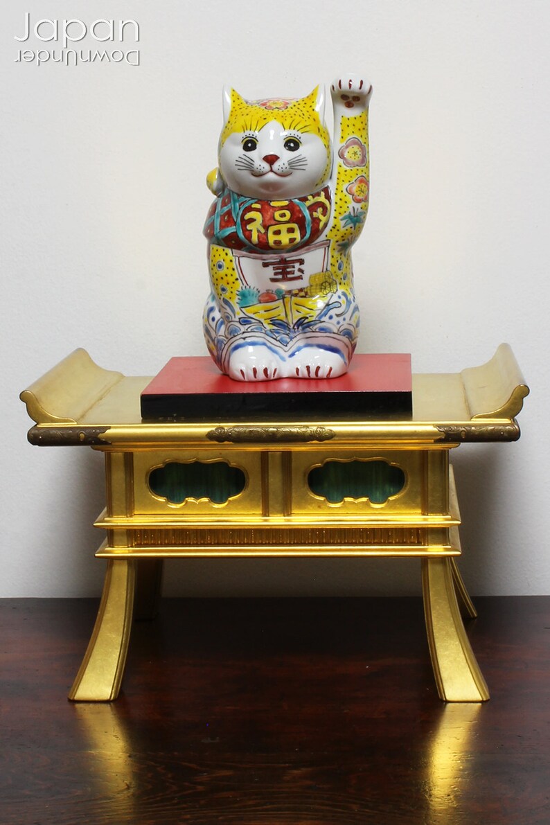 Kutani Maneki Neko Japanese Lucky Cat Yellow Maneki Neko | Etsy