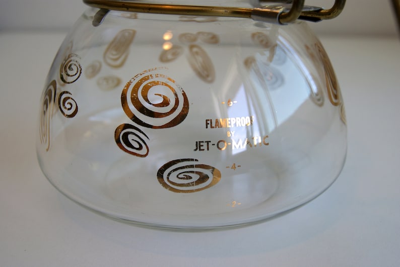 Mid Century Flameproof by Jet-o-matic Coffee Pot With Gold Metal Lid ...