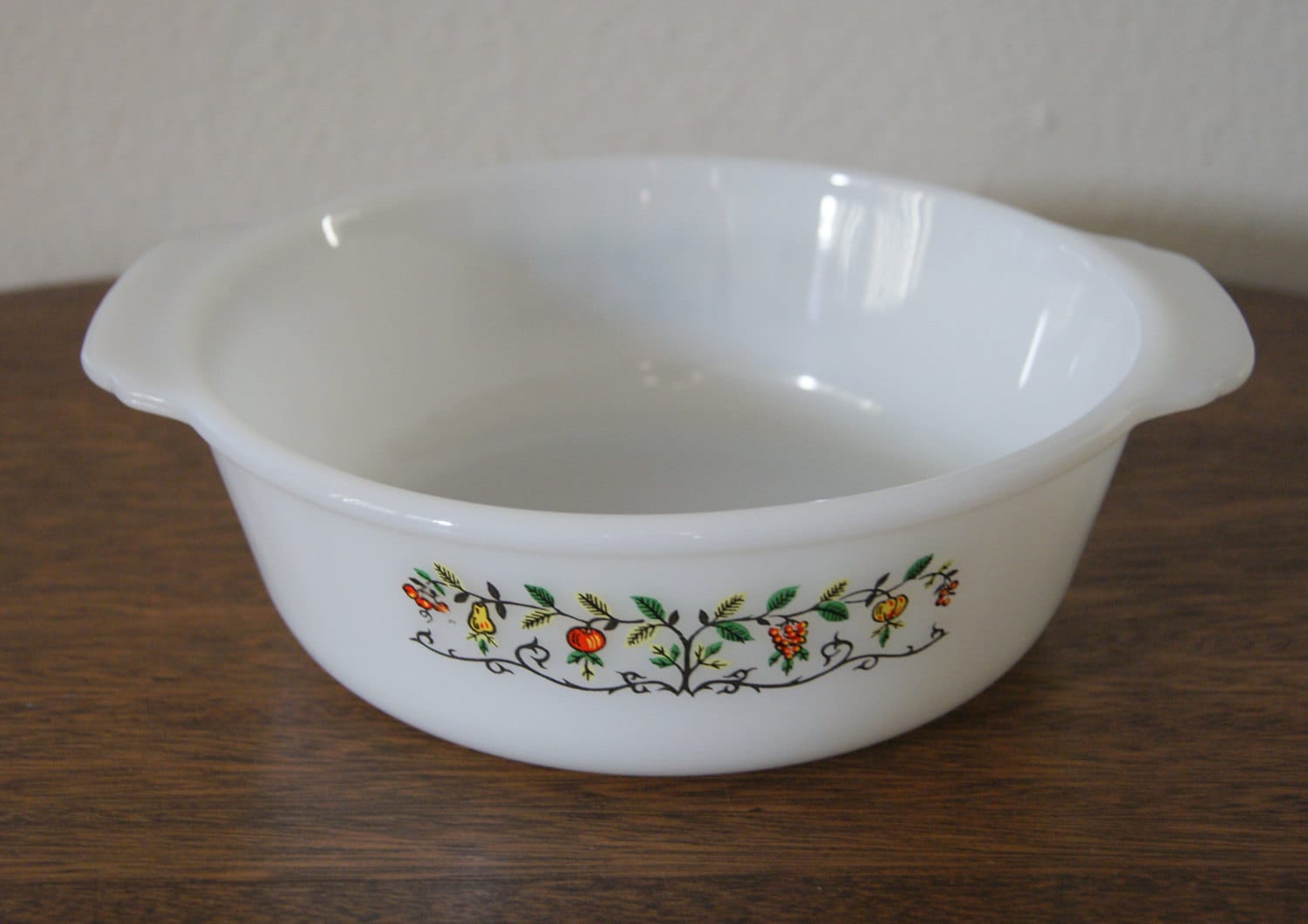 Anchor Hocking Fire King 1-1/2 Quart Casserole Dish With Fruit Tree ...