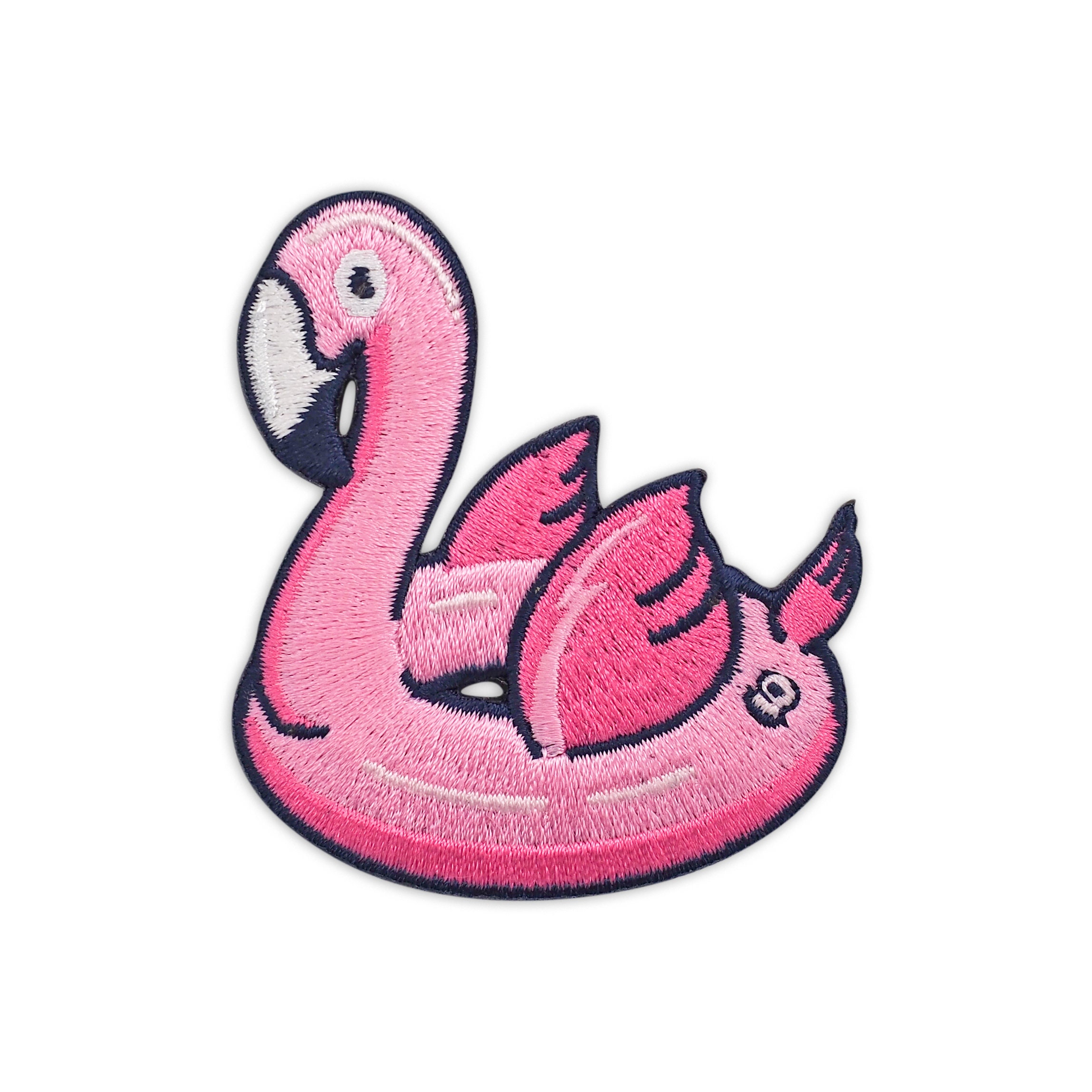 Pink Flamingo Floatie Embroidered Iron-on Patch - Etsy